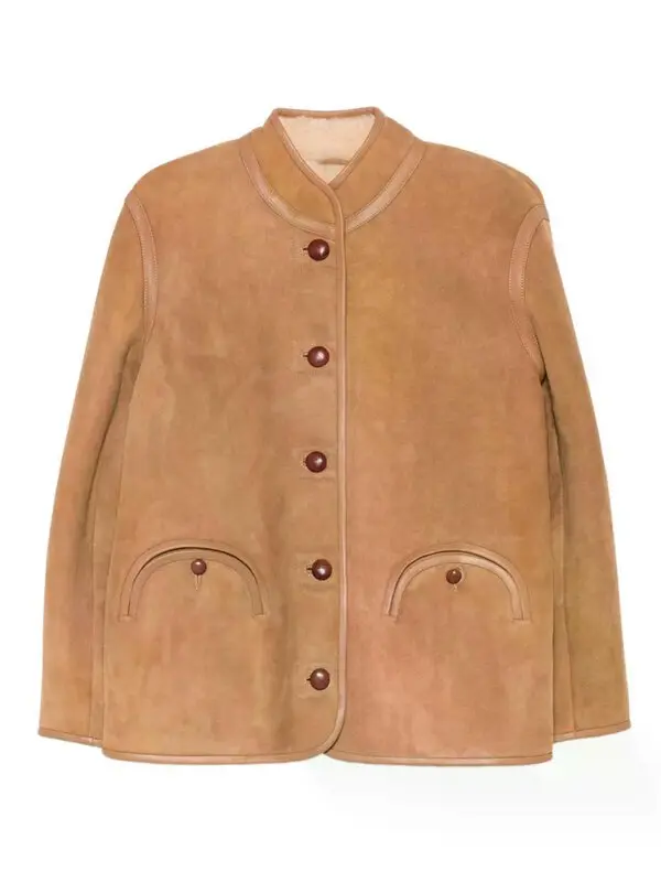 BLAZÉ MILANO Button-up Suede Jacket - Brown