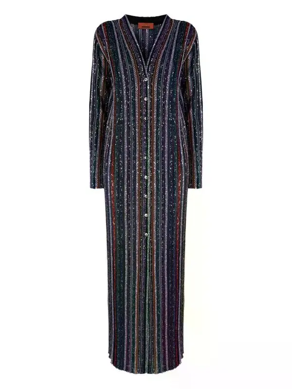 Missoni Striped Sequin-embellished Cardigan - Blue