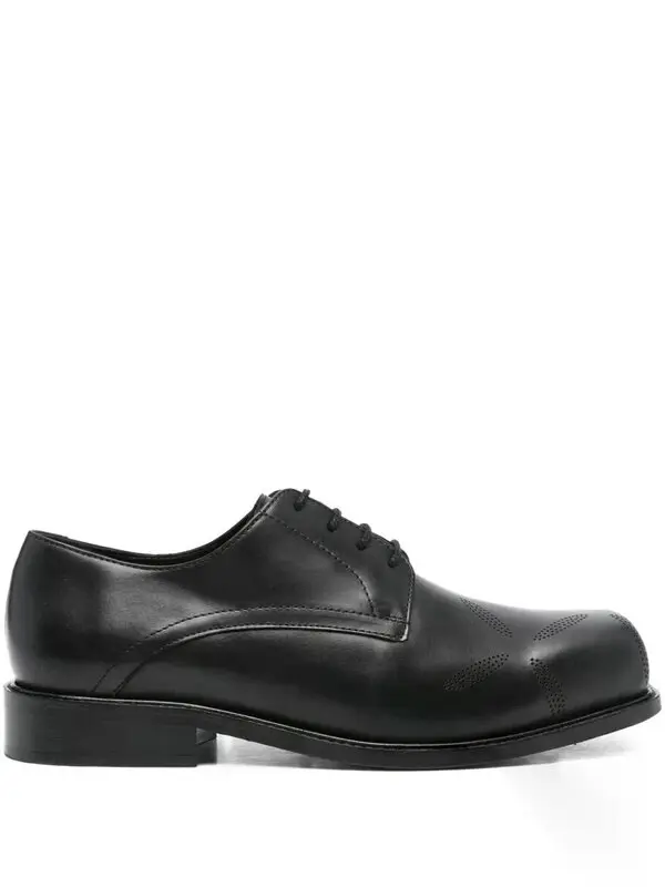 STEFAN COOKE Slashed Square Toe Derby Shoes