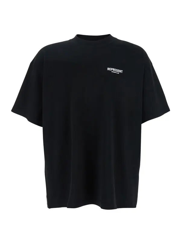 REPRESENT T-shirt With Logo On The Front And Maxi Logo On The Back In Cotton - Black