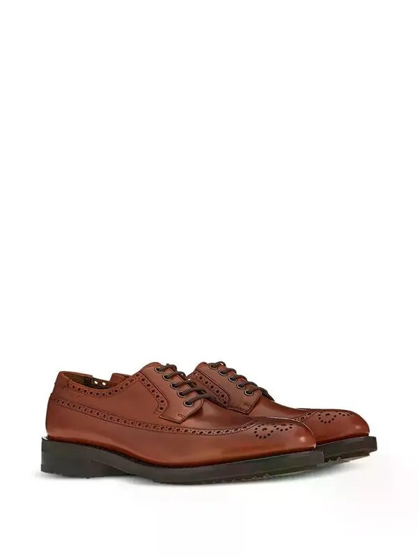 FERRAGAMO Leather Wingtip Derby Shoes