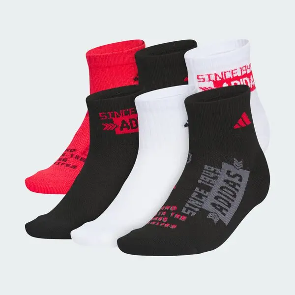 Adidas Youth Cushioned Graphic 6-pack Quarter