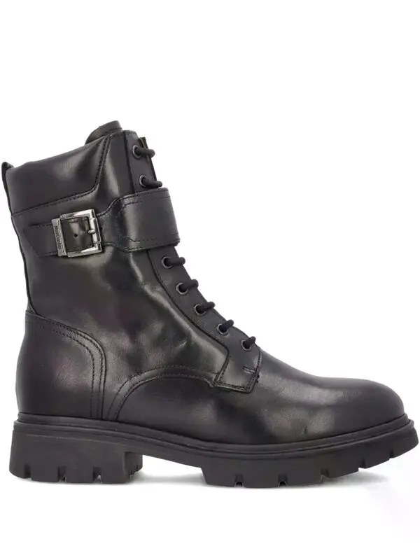 NEROGIARDINI Buckled Lace-up Combat Boots