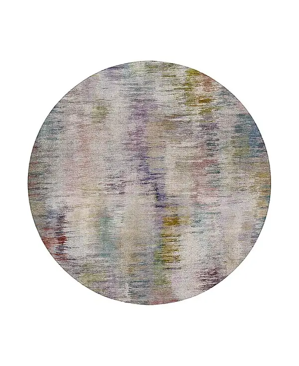 DALYN RUG COMPANY Dalyn Kochi Washable Kc1 Round Area Rug, 8' X 8 - Plum