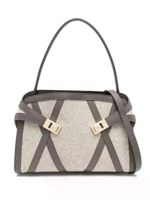 FERRAGAMO Hug Leather-trimmed Tote