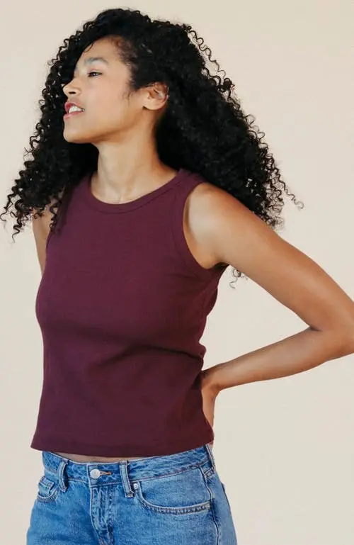POPLINEN Ribbed Tank Top - Port