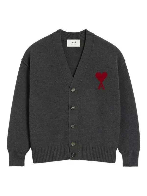 Ami De Coeur Wool Cardigan - Grey
