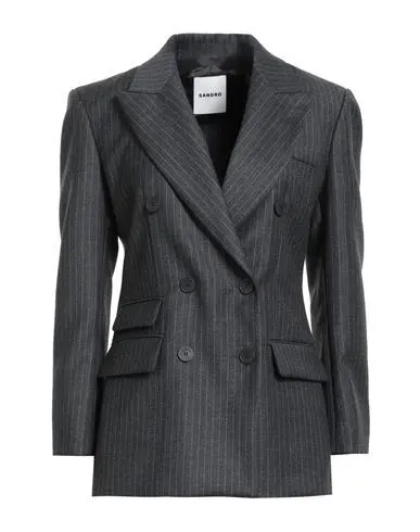 Sandro Blazer Charcoal Wool - Grey