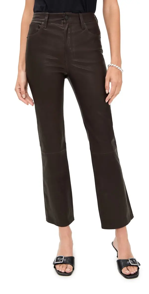 FRAME The Leather Reboot Crop Pants - Truffle