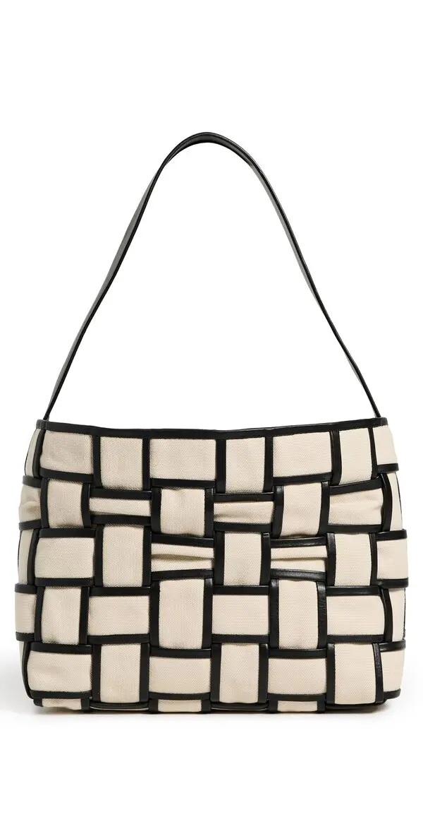 ST. AGNI Border Woven Mini Tote - Canvas