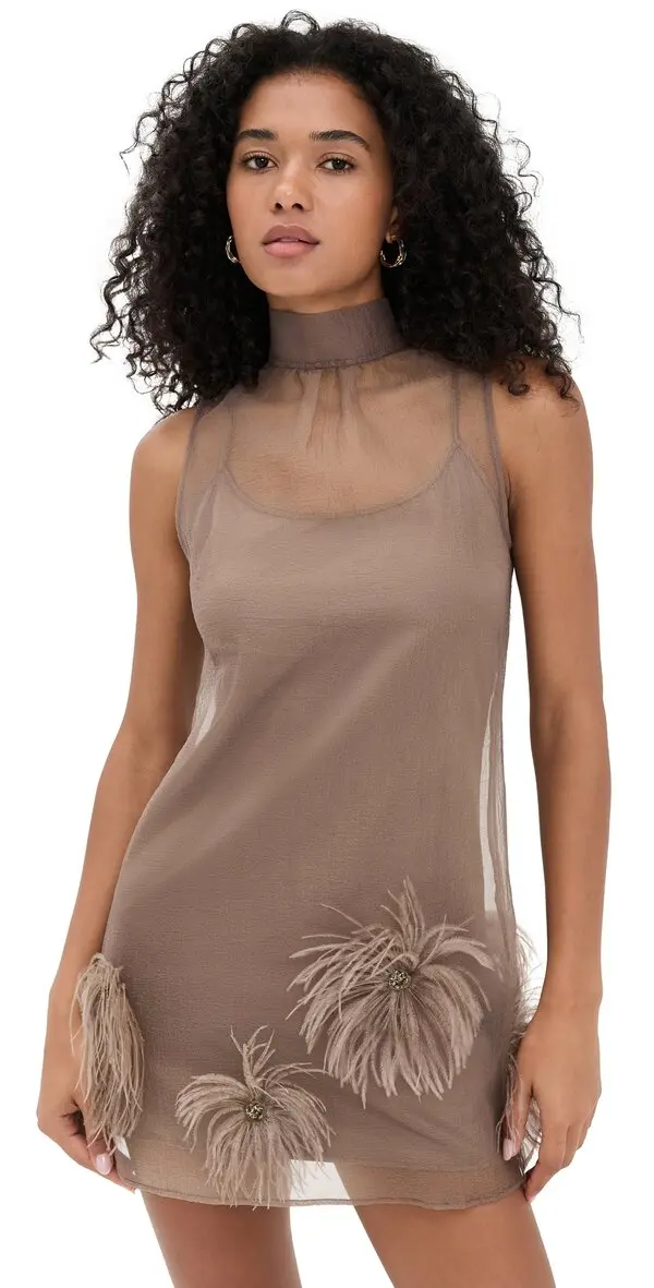 Staud Albee Mini Dress - Truffle