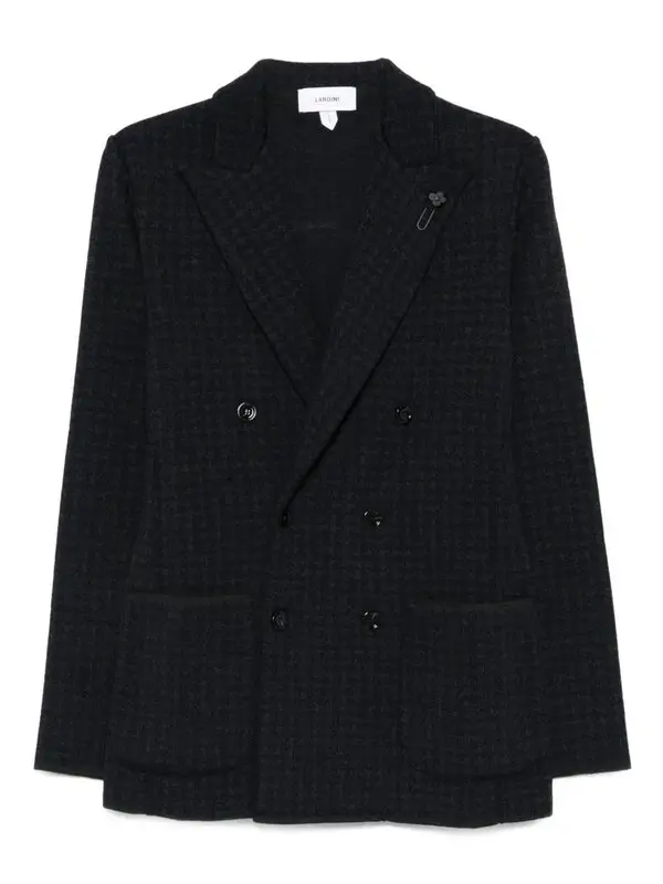 LARDINI Double-breasted Houndstooth Jacket