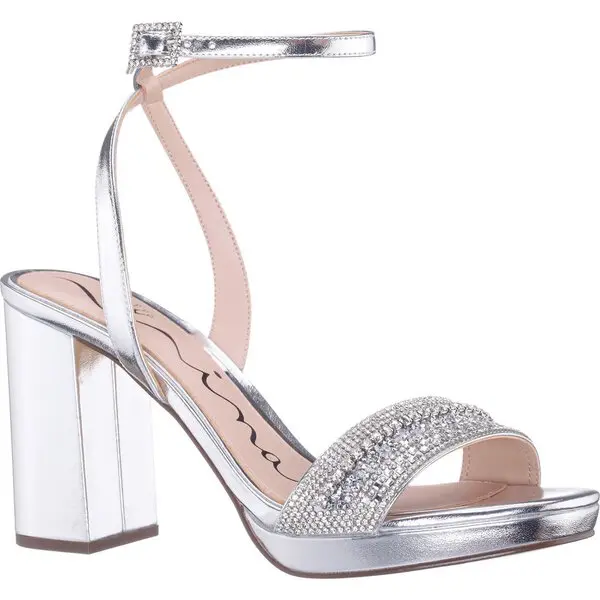 Nina Sofina Ankle Strap Platform Sandal - Silver
