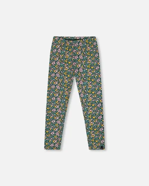 DEUX PAR DEUX Leggings With Flower - Green