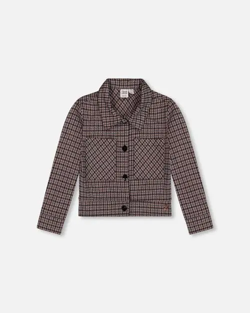 DEUX PAR DEUX Houndstooth Jacquard Knit Jacket