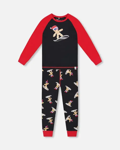 DEUX PAR DEUX Two-piece Organic Cotton Pajama Set Cookie