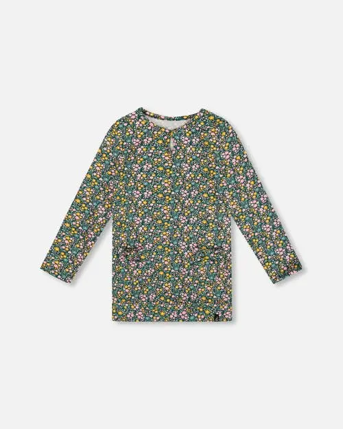 DEUX PAR DEUX Floral Print Jersey Tunic