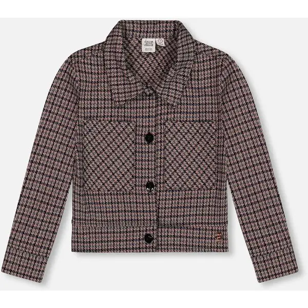 DEUX PAR DEUX Jacquard Knit Houndstooth Jacket