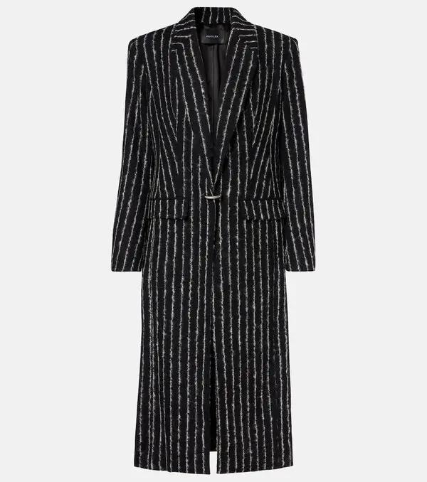 MUGLER Pinstripe Wool-blend Coat