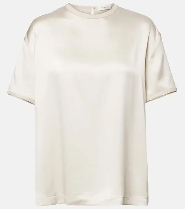 LISA YANG Silk Satin T-shirt - White