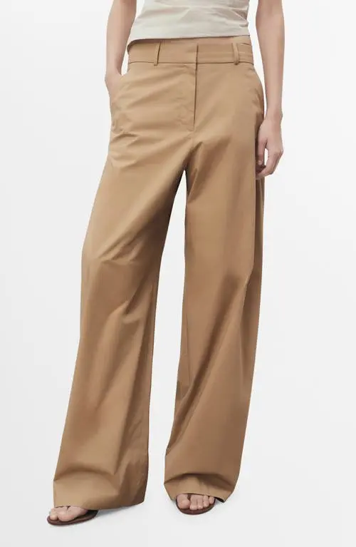 Mango Stretch Cotton Wide-leg Trousers