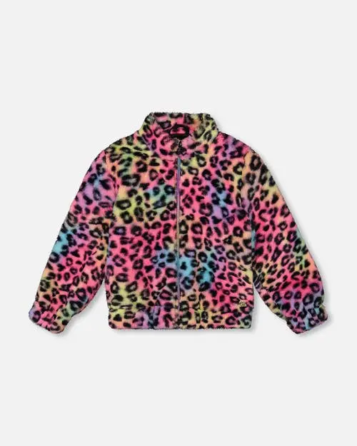 DEUX PAR DEUX Faux Fur Leopard Print Jacket