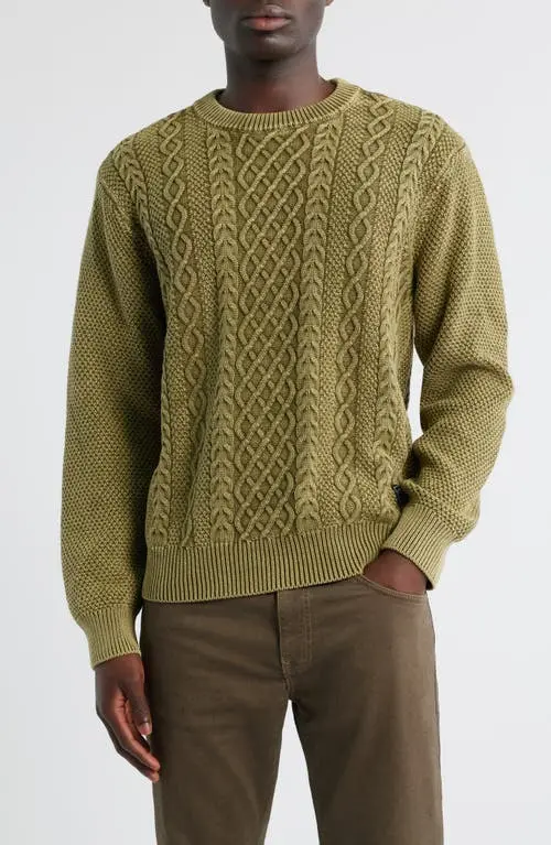 DARK SEAS Big Sur Mixed Stitch Sweater - Moss