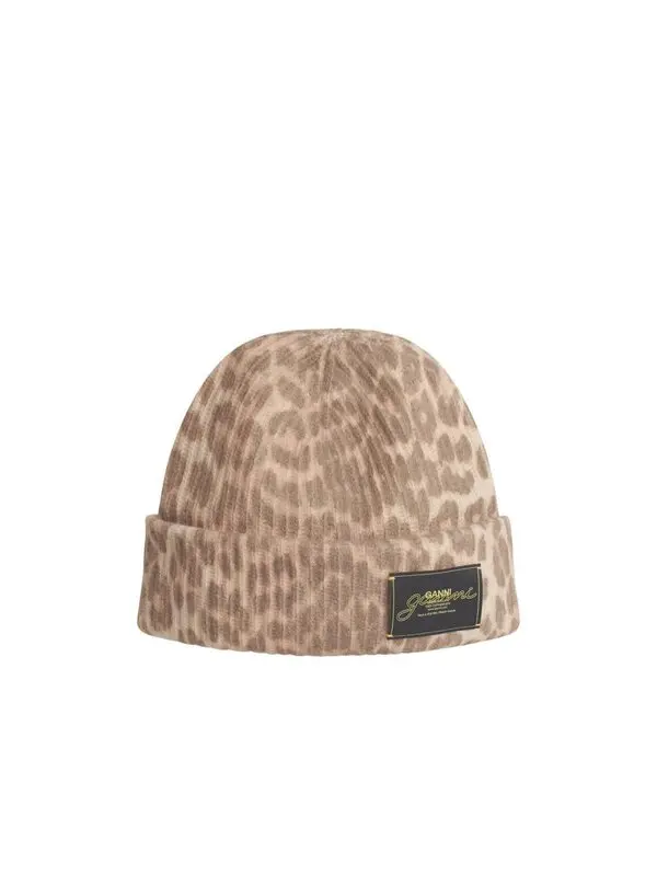 GANNI Wool Blend Beanie - Multicolor