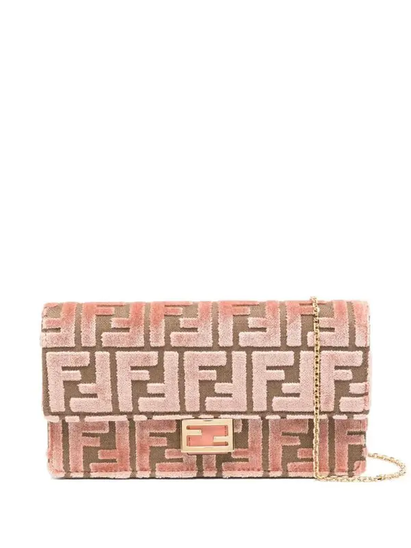 Fendi Wallet On Chain Uette In Ff Jacquard Velvet