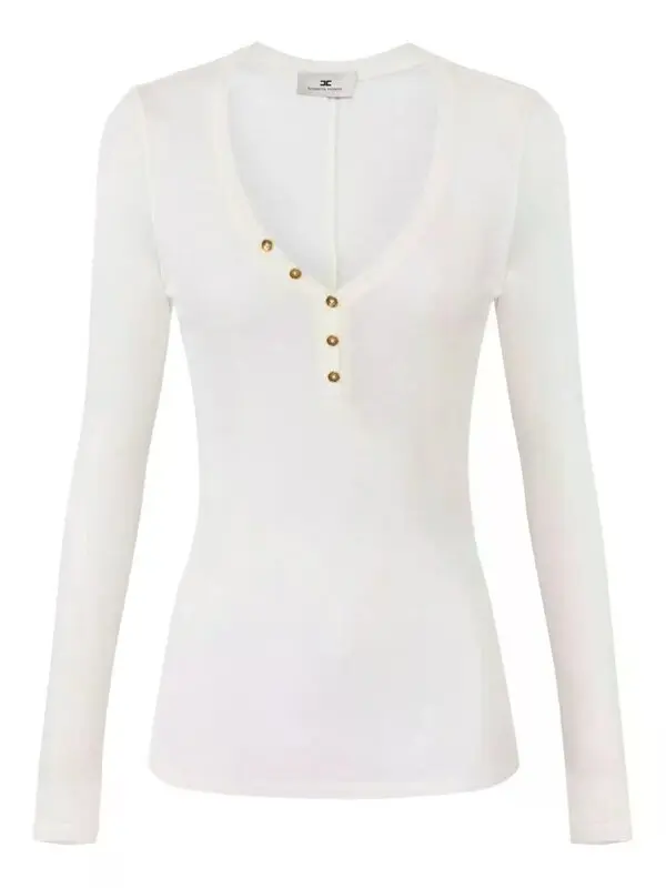 Elisabetta Franchi Henley-neck Top - White