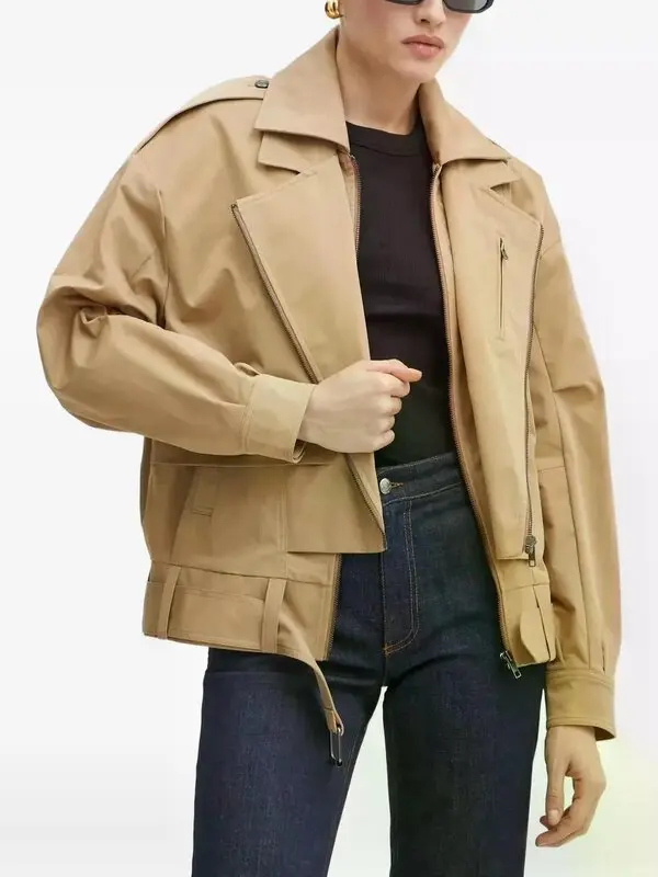 Bardot Belted Zip-up Biker Jacket
