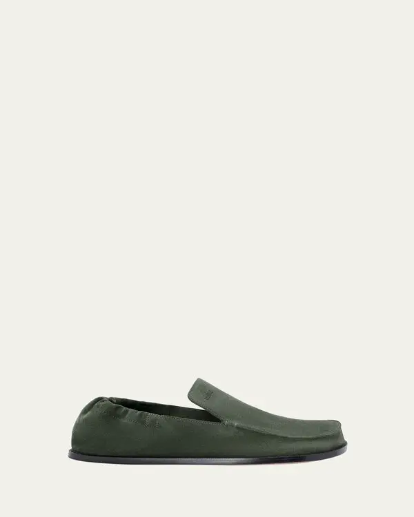 Loewe Flex Suede Moc-toe Loafers - Sage
