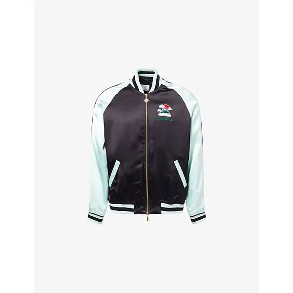 Casablanca Logo-patch Satin Bomber Jacket