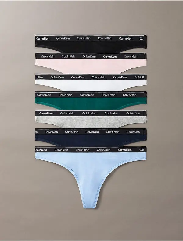 Calvin Klein Modern Logo 7-pack Thong - Shoreline Multi