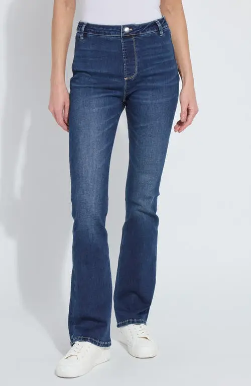 Lyssé Estelle Pull-on Flare Jeans - Dark Midwash