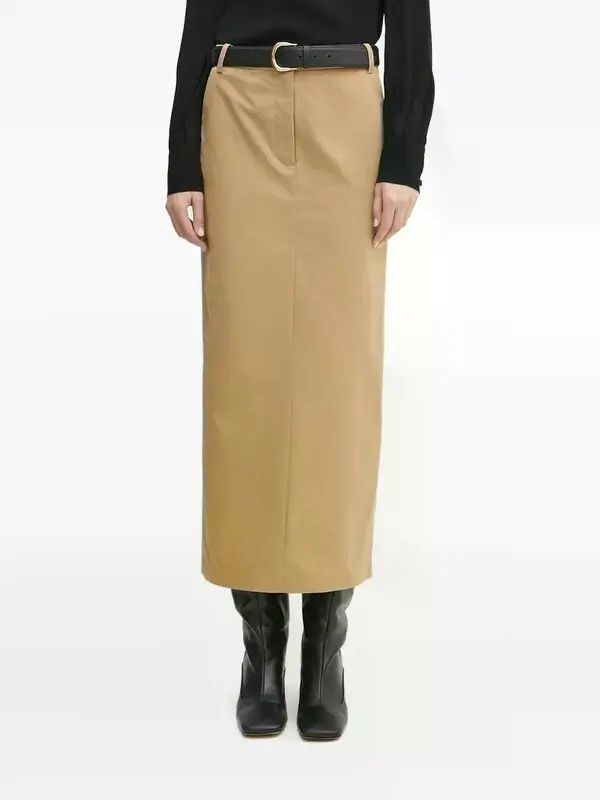 Bardot Front-slit Midi Skirt