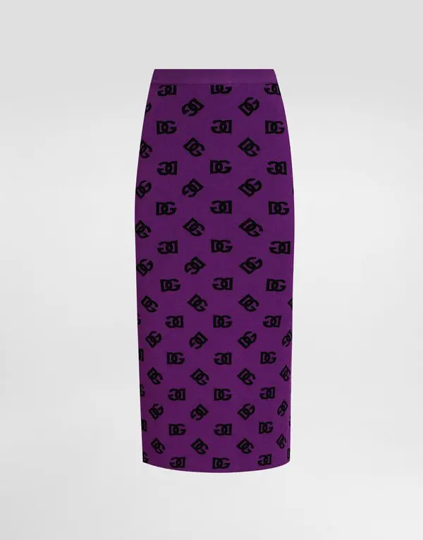 Dolce & Gabbana Jacquard Slit Skirt - Multicolor
