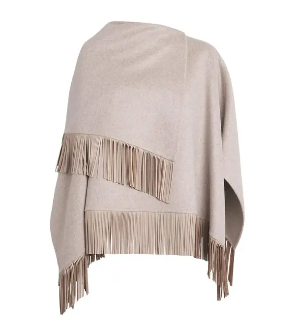 Agnona Wool, Alpaca And Cashmere Poncho - Grey