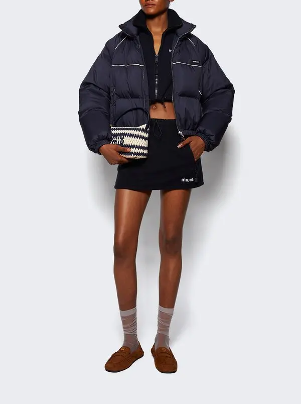 Miu Miu Vest With Embroidered Logo - Blue