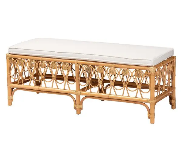BALI & PARI Ibiza Natural Rattan Accent Bench