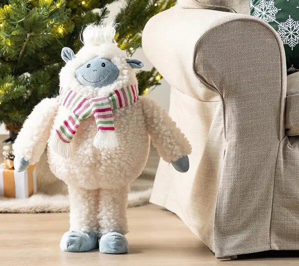 GLITZHOME 22'h Christmas Fabric Standing Yeti