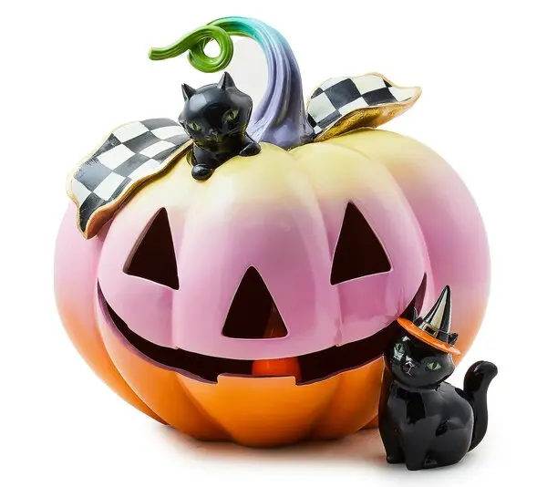 MACKENZIE-CHILDS Trick Or Treat Illuminated Jac K O' Lantern