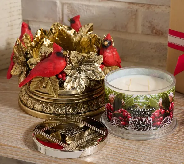 HOMEWORX BY SLATKIN + CO. As Is Pedestal W/ 18oz Candle