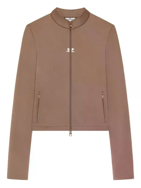 COURREGES Zip-up Cropped Jacket - 1098 - Mocha