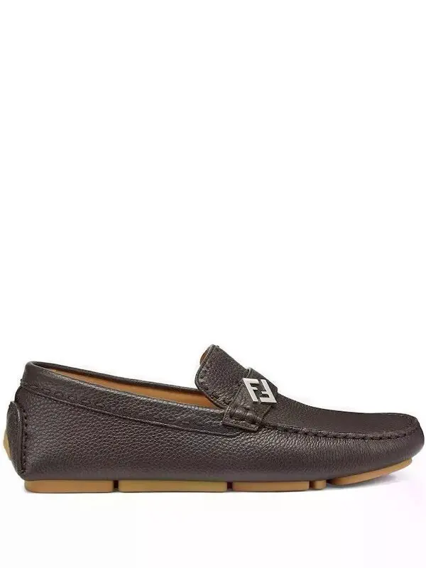 Fendi Ff-detail Leather Loafers