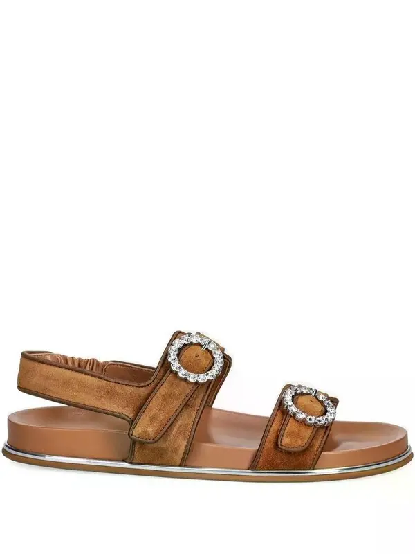BALDININI Buckle-embellished Suede Sandals