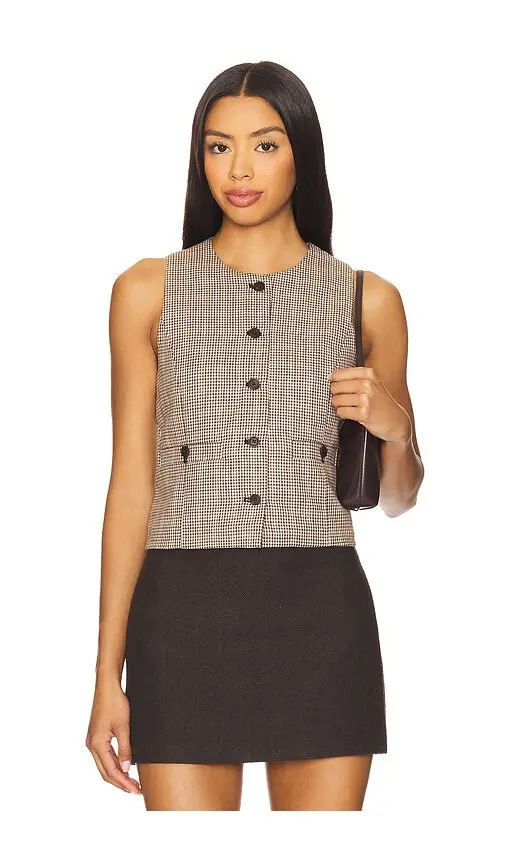 Blanknyc Plaid Melton Vest