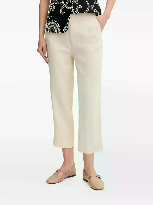 PEDRO DEL HIERRO Cropped Linen Trousers