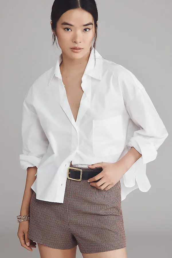 Maeve Long-sleeve Buttondown Shirt - White