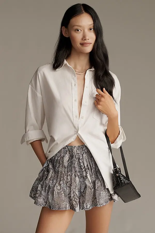 Anthropologie Soft Pleated Mini Skort